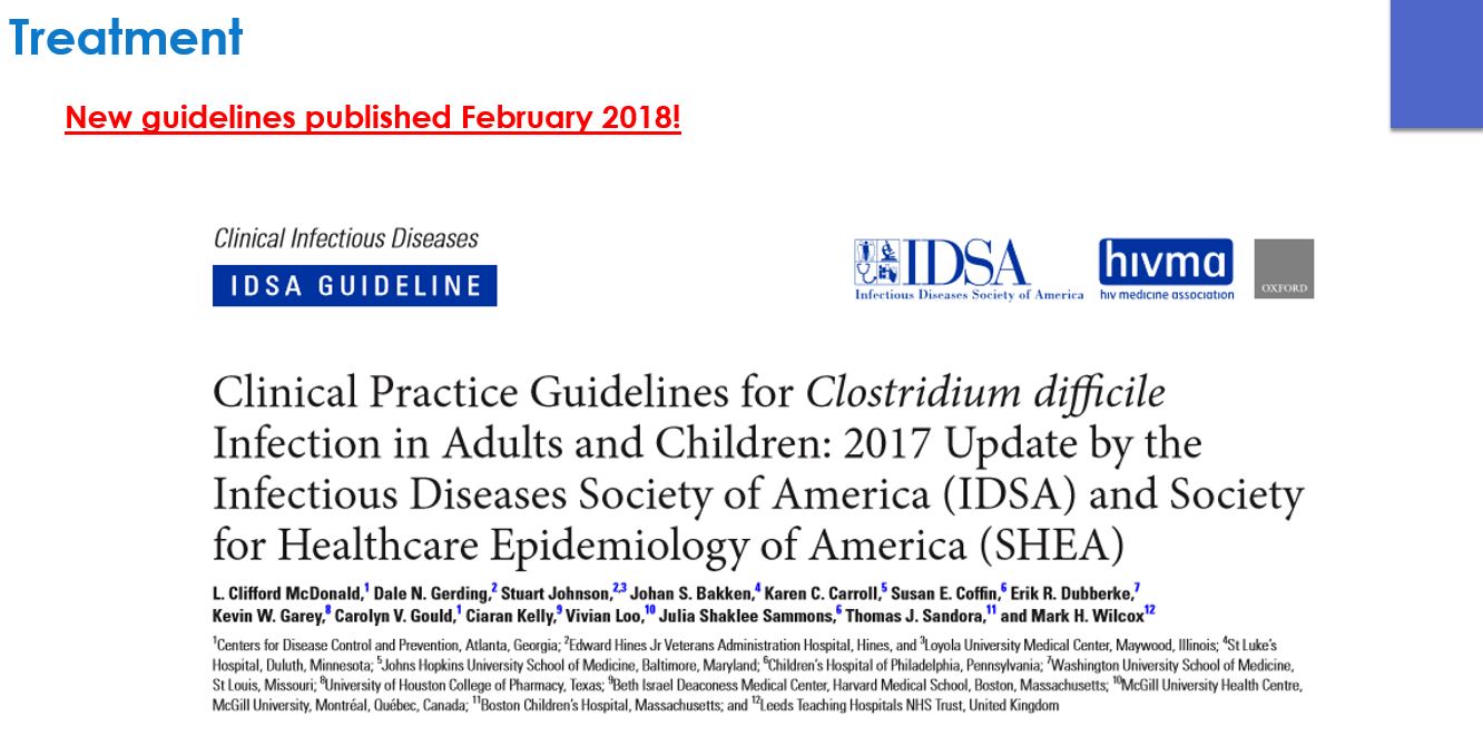 Clostridium Difficile and the New 2018 IDSA Treatment Guidelines – 04 ...