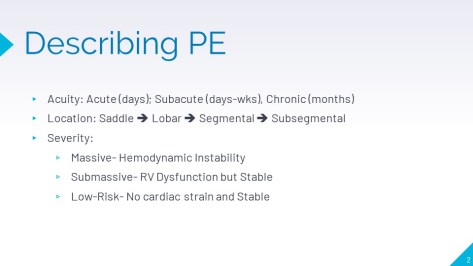 Submassive PE | SCVMC IM Chief Resident Blog